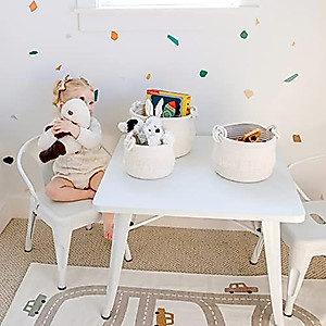 NaturalCozy 3-Piece Decorative Storage Basket Set – Cotton Rope Woven Baskets for Organizing! Small Basket for Nursery Baby Stuff, Gift Basket, Montessori, Dog Toy Bin, Cat Basket, Bathroom Shelves