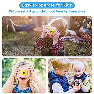 Taoist Kids Camera with 1080P 2 Inch IPS Screen ,HD Digital Video Cameras Toys for Toddler, Camera Camcorder for Children,Best Gifts for 3 4 5 6 7 8 9 10 Years Old Girls Boys with 32GB SD Card(Pink)