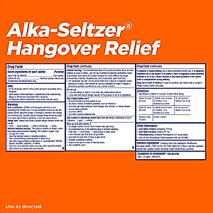 Alka-Seltzer Hangover Relief Tablets, Fast Relief Starts In About 15 Minutes for Headaches, Body Aches & Mental Fatigue, Bachelorette & Bachelor Party Packs 60 Count (3 Boxes, 20 Tablets Each)