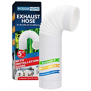 Modda Exhaust Hose for Portable Air Conditioner - 5 Inch Diameter - Universal - Flexible Counter-Clockwise AC Exhaust Hose (59 Inch Length)