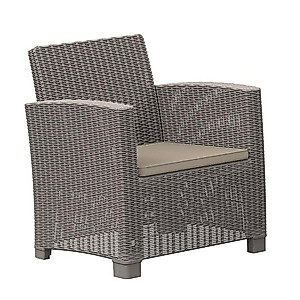 yoyomax 4 Pieces Furniture Clearance, Modern Outdoor Cushion, All Weather Patio Conversation Sofa Set w/ 3 Chairs, Coffee Table-Ideal for Garden, Poolside, 4PCS, Black with Gray