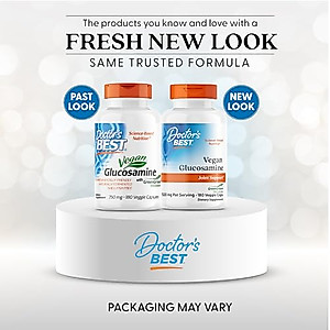 Doctor's Best Vegan Glucosamine Sulfate, Joint Support, Non-GMO, Vegan, Gluten Free, Soy Free, 750 mg 180 Veggie Caps (Pack of 1)