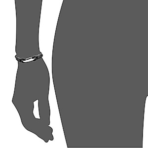 Edforce Braided Genuine Leather 2-Strand Cuff Bracelet with Stainless Steel Clasp (Black)