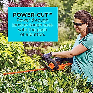 BLACK+DECKER 40V MAX* Cordless Hedge Trimmer with POWERCOMMAND Powercut, 24-Inch (LHT341FF)