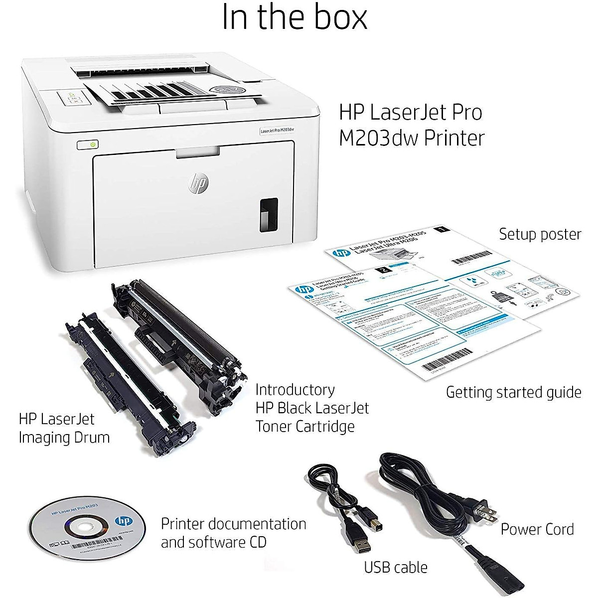 HP G3Q47A#BGJ Laserjet Pro M203dw Wireless Laser Printer (G3Q47A). Replaces M201dw Laser Printer (Renewed)