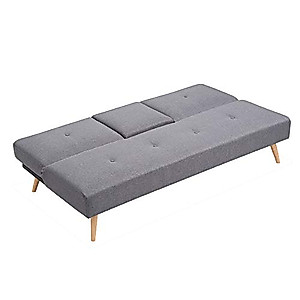 AC Pacific Hobbs Modern Contemporary Button Tufted Living Room Sofa Bed, Grey