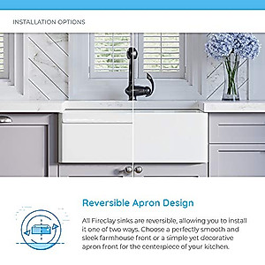 MR Direct 415 Fireclay Farmhouse Kitchen Sink, 30 in Single Bowl, White