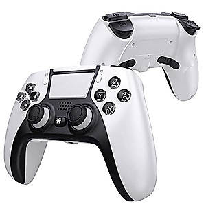UeeVii Wireless PS4 Controller with Strike Pack, Game Controllers for Playstation 4/PS4 Pro/PS4 Slim with Back Paddles for Custom Mapping Dual Shock Six-axis Audio Touch Pad Function 1000mAh Battery