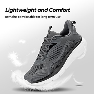 FitVille Men's Wide Walking Shoes Lightweight Slip on Sneakers Breathable Wide Athletic Shoes - Cloud Jogger V3 (10.5 Wide, Foggy dusk gray)