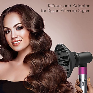 Diffuser and Adaptor Compatible with Dyson Airwrap Attachments, Converting Your Air Wrap Curling Styler to A Hair Dryer