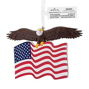 Hallmark Bald Eagle with American Flag Christmas Ornament