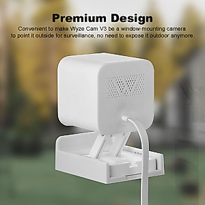 LANMU Window Mount Comaptible with Wyze Cam V3, Screwless Mount, Strong Adhesive Mounting Bracket, Damage-Free