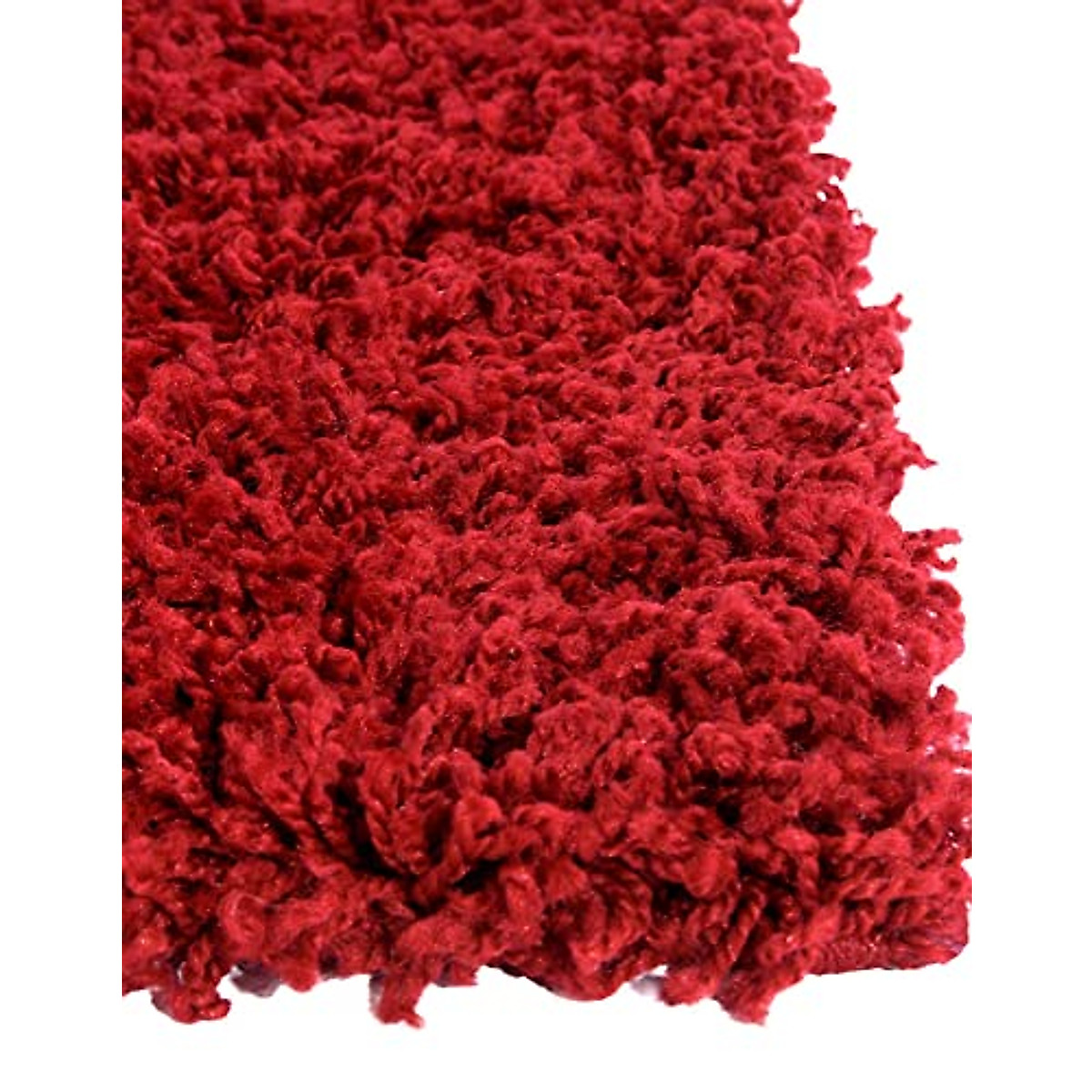 Rugs.com - Über Cozy Solid Shag Collection Rug – 8' x 10' Cherry Red Shag Rug Perfect for Living Rooms, Large Dining Rooms, Open Floorplans