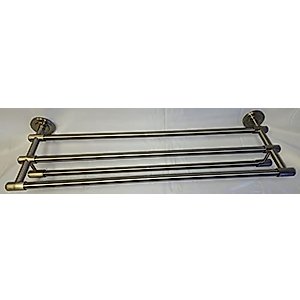 Threshold 26" Clean Towel Bar with Triple Rod Storage Shelf in Brushed Nickel