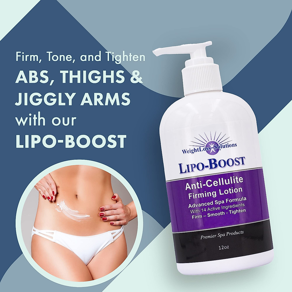 WeightLoss-Solutions Lipo-Boost Cellulite Cream with Caffeine is an Advanced Firming Lotion for Thighs and Butt, Stomach, Belly, Breasts, and Arms, to Smooth, Firm, Tone, and Tighten