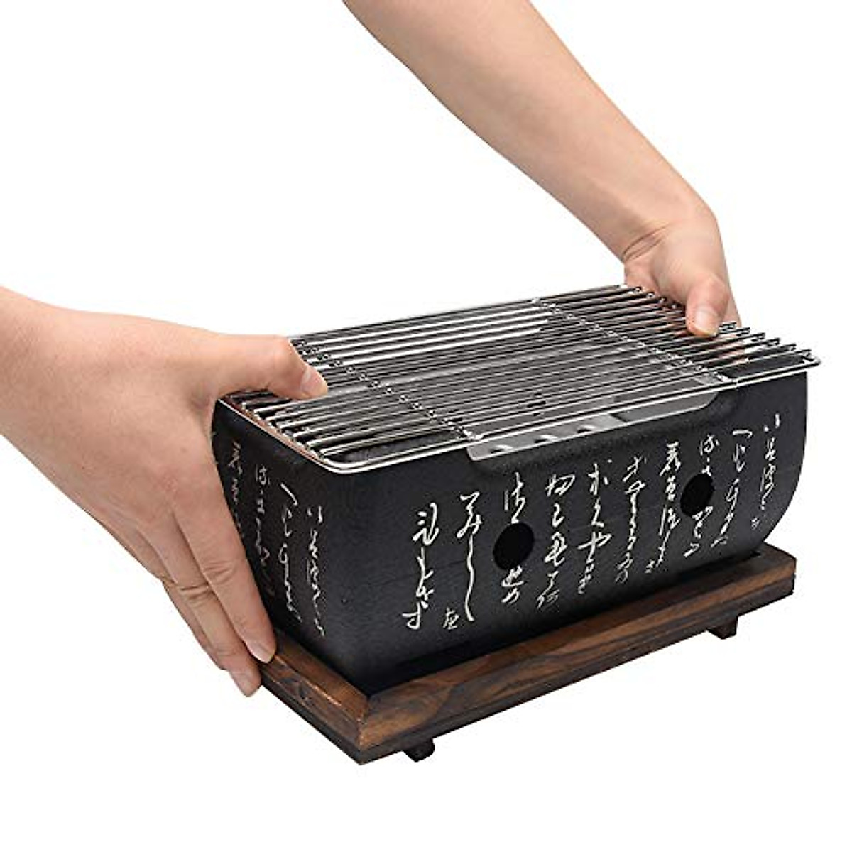 Japanese Style BBQ Grill, Japanese Barbecue Grill Portable Barbecue Stove Japanese Food Charcoal Stove/BBQ Plate Household Barbecue Tools Accessories (BBQ Grill (24X12.5cm))