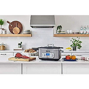 De'Longhi Livenza 7-in-1 Multi-Cooker Programmable SlowCooker, Bake, Brown, Saute, Rice, Steamer & Warmer, Easy to Use and Clean, Nonstick Dishwasher Safe Pot, (6-Quart), Stainless Steel