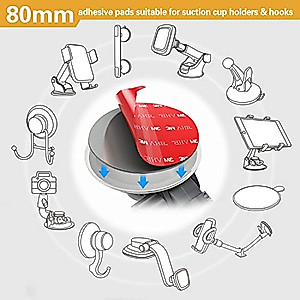 3M VHB Sticky Adhesive Replacement, 4pcs 3.15" Circle Double Sided Pads Gule for Dashboard / Windshield Suction Cup Phone Holder, 4pcs 23mm Round Sticker Tape for Car Magnetic Mount & Ring Holder Base