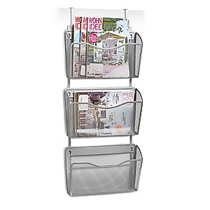 Zeller 17755 Wall/Door Magazine Rack, mesh, 35,5 x 9 x 85,5 cm