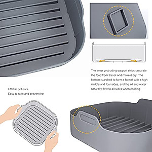 Air Fryer Reusable Liner (8-inch), FGSAEOR Oven Insert Silicone Bowl, Replacement of Parchment Paper Liners, Non Stick Basket for Baking Cooking