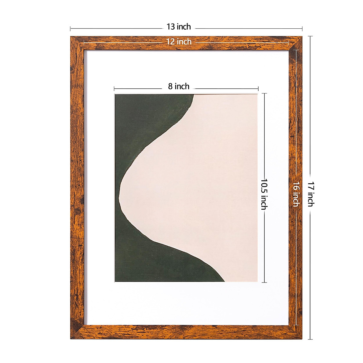 eletecpro 12x16 Picture Frames Set of 5, Gallery wall frame Display 8.5x11 Photo with Mat or 12x16 without Mat, Picture Frame Collage Wall Decor for Wall Mounting, Brown