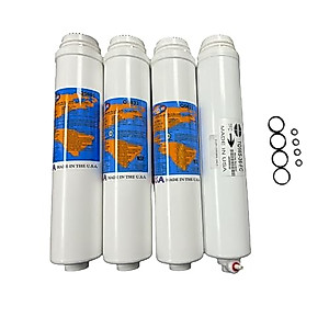 Omnipure Q5605, (2) Q5633, and Membrane Replacement Sediment Carbon Filter Cartridge Set w/ 50 GPD Membrane for Purotwist 4000 plus Small and Large Head O-Rings by IPW Industries Inc.