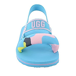 UGG Unisex-Child Zuma Sling Camopop Sandal, Summer-sky Blue, 2 Big Kid