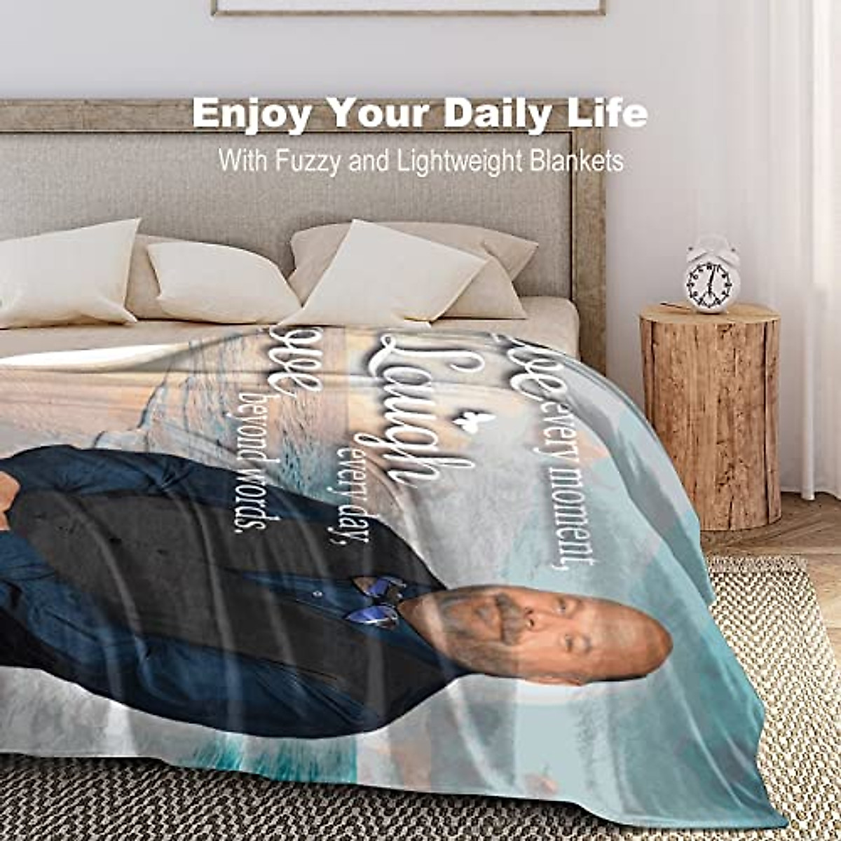 ASDPIHNK Funny Meme Blanket, Bertram Live Laugh Love Soft Plush Throw Blanket Winkle's Mantra Super Fuzzy Warm Lightweight Thermal Fleece Blankets for Couch Bed Sofa All Season 50''x 60''