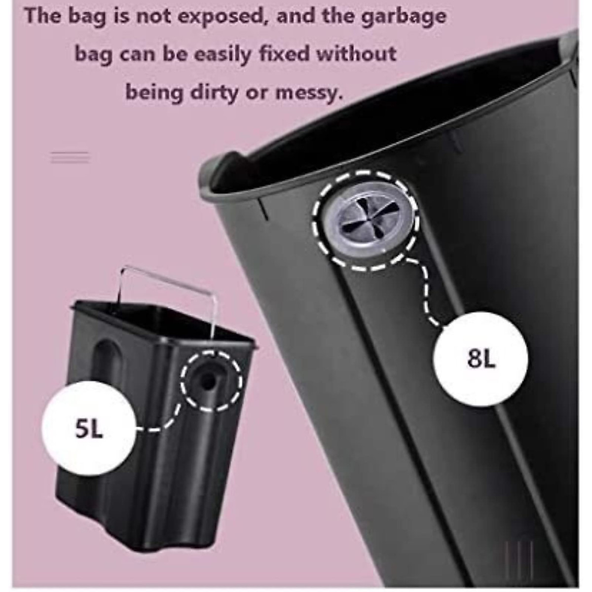 Trash Bin Trash Can Wastebasket Stainless Steel Garbage Can for Bedroom Foot-Operated Purple Trash Can with Lid Paper Basket Garbage Can Waste Bin (Color : Purple, Size : 26 * 33.5cm)