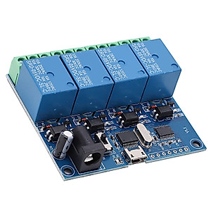 RANNYY USB Relay Module,DC5V 4 Channel Relay Module USB Computer Control Relay Switch High Performance Chip LCUS-4