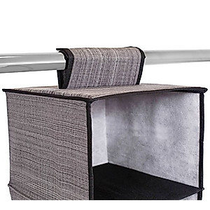 Internet's Best Hanging Closet Organizer - 6 Shelf - Clothing Sweaters Shoes Accessories Storage - Grey