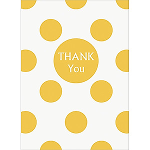 Polka Dot Thank You Note Cards, Yellow, 8 Count