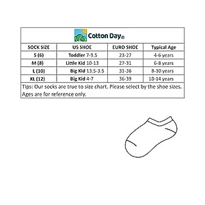 COTTON DAY Kids Girls Fashion Low Cut Ankle Shorty Socks 6-8 Years (Size 8 Flowers Stripes)