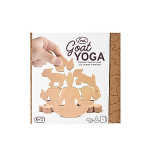 Genuine Fred Goat Yoga Wooden Stacking & Balance Game, Creative Game for All Ages, Solid Wood with Muslin Storage Bag, Enhance Focus and Problem Solving, Great White Elephant or Zen