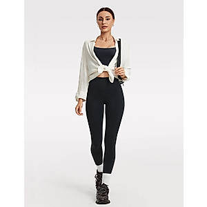 UNISSU Workout Leggings for Women Tummy Control High Waisted Gym Athletic Buttery Soft Squat Proof Yoga Pants 25'' Black X-Small