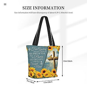 MORGOMON Christian Gifts Reusable Shopping Tote Bag Zippered Inspirational Tote Bags for Women Scripture Bible Verse Shoulder Bag Religious Gift Perfect for Church Work Travel Groceries Books