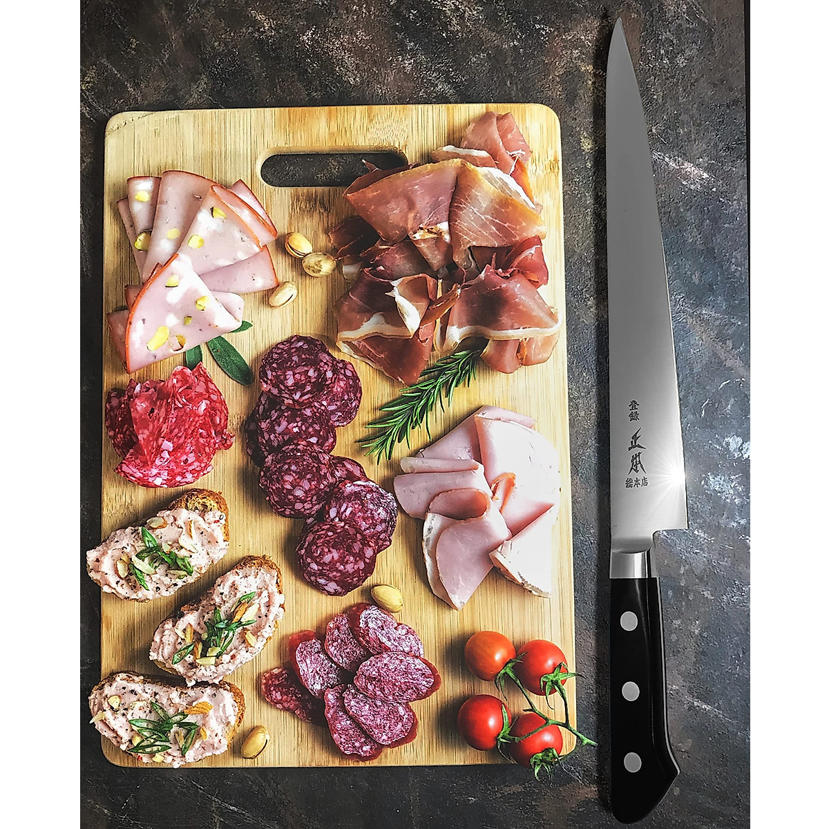 MASAMOTO VG Sujihiki Slicing Knife 10.5" (270mm) Made in JAPAN, Professional Japanese Slicer Knife for Brisket, Meat, Sashimi, Super Sharp Japanese Stainless Steel Blade, Full Tang POM Handle, Black