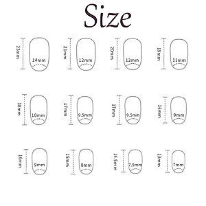 24Pcs French Tip Press On Nails, Medium Almond Tips Acrylic Full Cover White Glossy Nude Reusable Glue On Nails for Women Girls