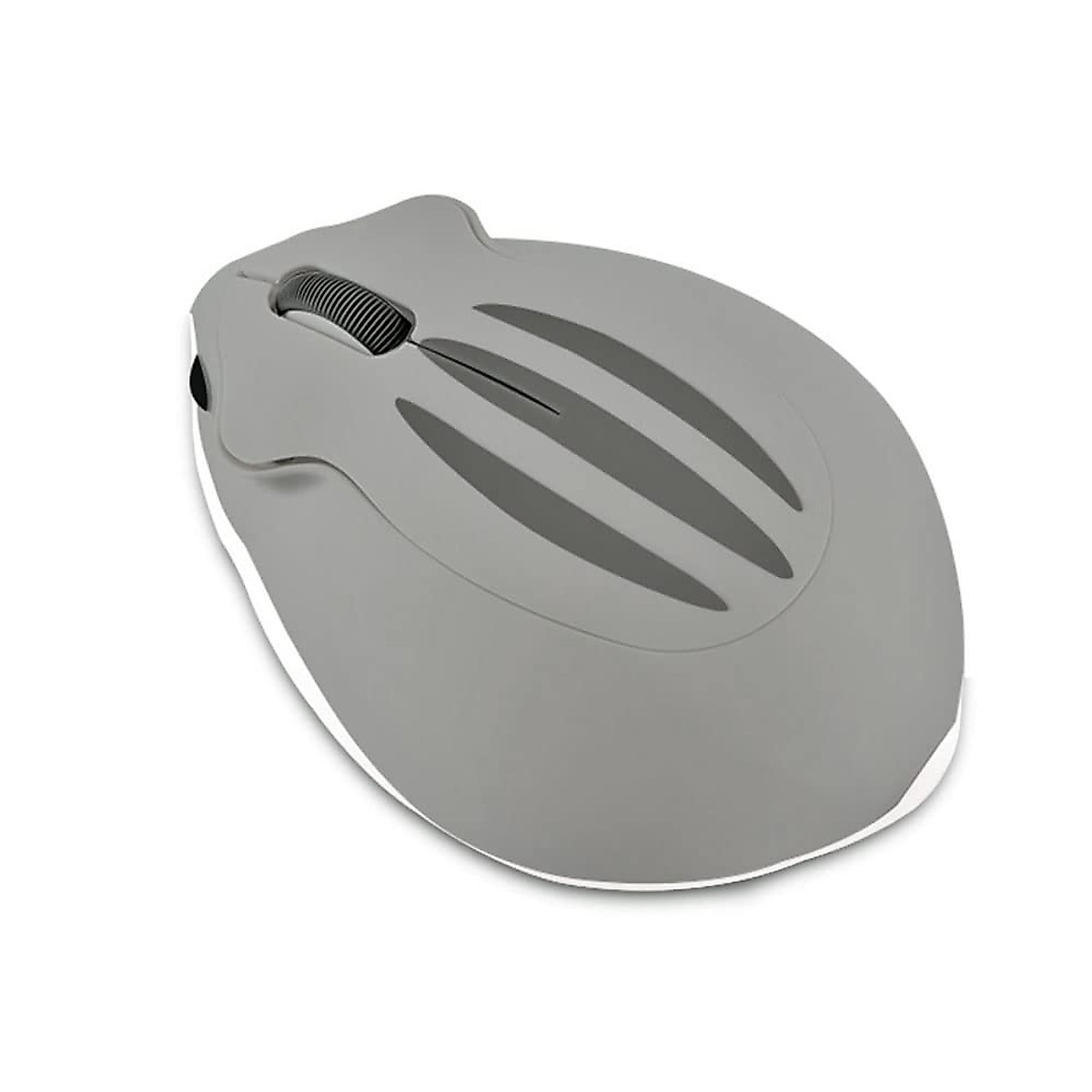 YOCUNKER Wireless Mouse 2.4Ghz Hamster Shape Cute Animal Design M Size Silent Click USB Optical Mouse Lightweight for Kids Compatible with PC/Laptop/Computer/MacBook(Gray)