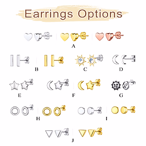 ChicSilver Minimalist Bar Earrings for Women Hypoallergenic 925 Sterling Silver Simple Small Geometric Stud Earrings for Sensitive Ears Valentines Day Gifts for Mothers Day