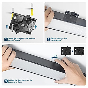 Barrina LED Linear Light, Anti-Glare Honeycomb Cover Hanging Light, 2700K 4000K 5000K Color Changing, 4FT Linkable Office Shop Light, Seamless Connection, 4 Pack Black, 5568 Honeycomb Cover Series