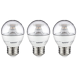 Sunlite G16 LED Dimmable Decorative Globe Vanity Light Bulbs, Clear, 7W (60W Equiv.), 500 Lumens, Medium E26 Base, Mirror Lights for Bedroom and Bathroom, 120V, ETL Listed, 2700K Soft White, 3 Pack