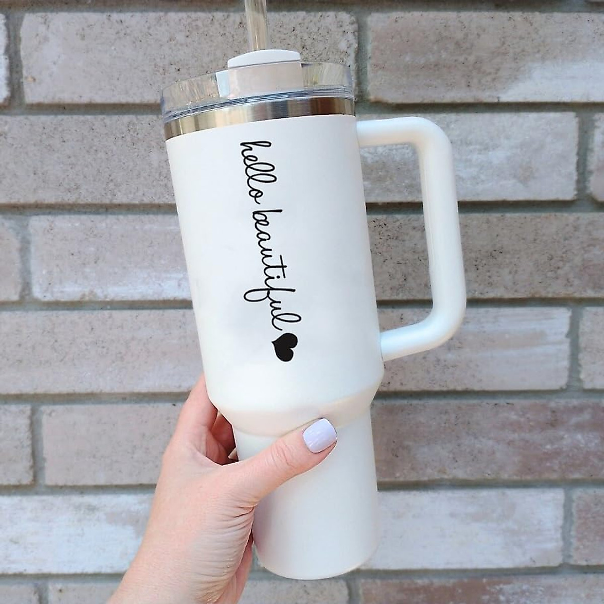 3x Hello Beautiful Rearview Mirror Decal,Vinyl Car Decals For Women,Vanity Mirror Stickers,Girl Car Decal Gifts,Car Window Decal,Car Mirror Sticker,Car Window Decal, Self Affirmations Decal