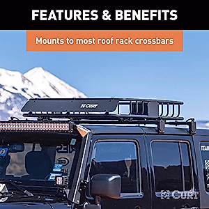 CURT 18115 Universal 42 x 37-Inch Black Steel Roof Rack Rooftop Cargo Carrier