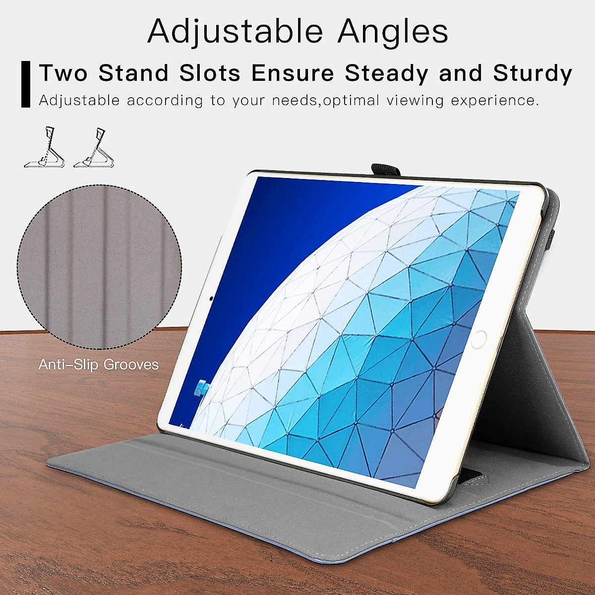 ZtotopCases for iPad Air 3rd Generation 2019/iPad Pro 10.5 Inch 2017, Premium PU Leather Business Folding Stand Folio Cover with Auto Wake/Sleep, Multiple Viewing Angles for iPad Air 3 Gen, Navy Blue