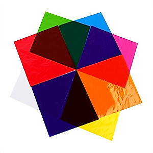 eBoot Cellophane Sheets Cellophane Wrapping Paper, 11.8 Inch by 8.5 Inch, 8 Inch by 8 Inch, 8 Colors, Total 80 Pieces