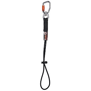 Ergodyne Squids 3714 Tool Lanyard and Tethering Attachment with Carabiner and Cinch Loop, Weight Rating 10lbs, 3-Pack