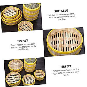 KICHOUSE 2pcs Steamer Vegetable Steamer Pot Veggie Steamer Chinese Steamer Basket Steamer Rack Sticky Rice Steamer Rice Steamer Baskets Practical Steamer Safe Steamer Hemming