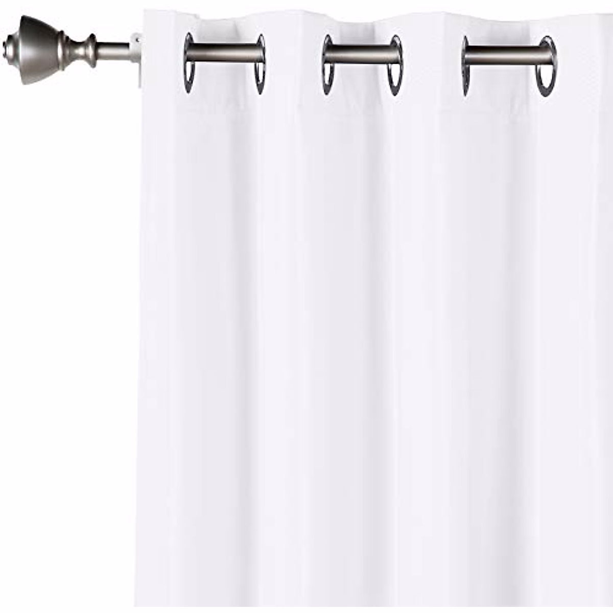 Amazon Basics Room Darkening Blackout Window Curtain with Grommets, 52 x 96 Inches, White - Set of 2