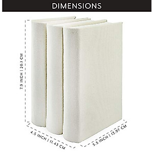 AuldHome Faux Book Stack (Cream); Blank Set of 3 Decorative Books for DIY Crafts and Home Decor